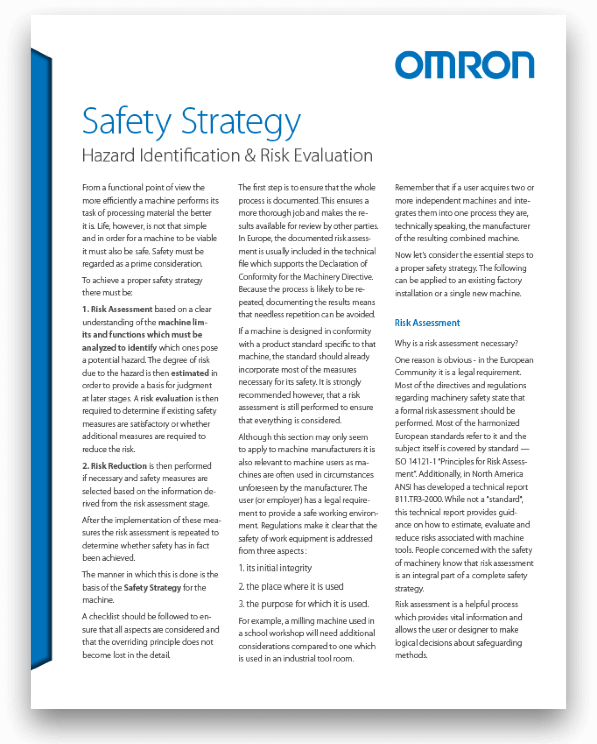 Omron Safety Solutions - Safety Services - OMRON Industrial Automation