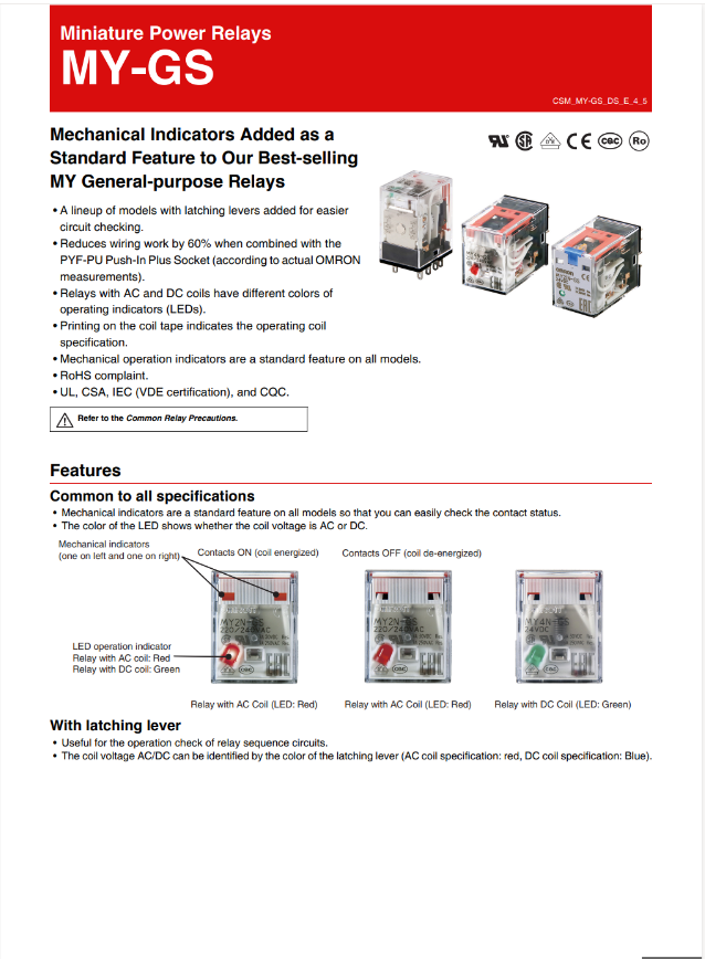 MYGS-R - OMRON Industrial Automation